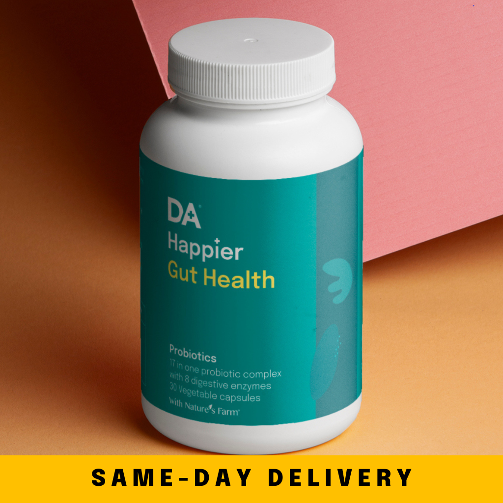 DA Happier+ Gut Health – 17 in 1 Probiotic with 8 Digestive Enzymes (30 ...