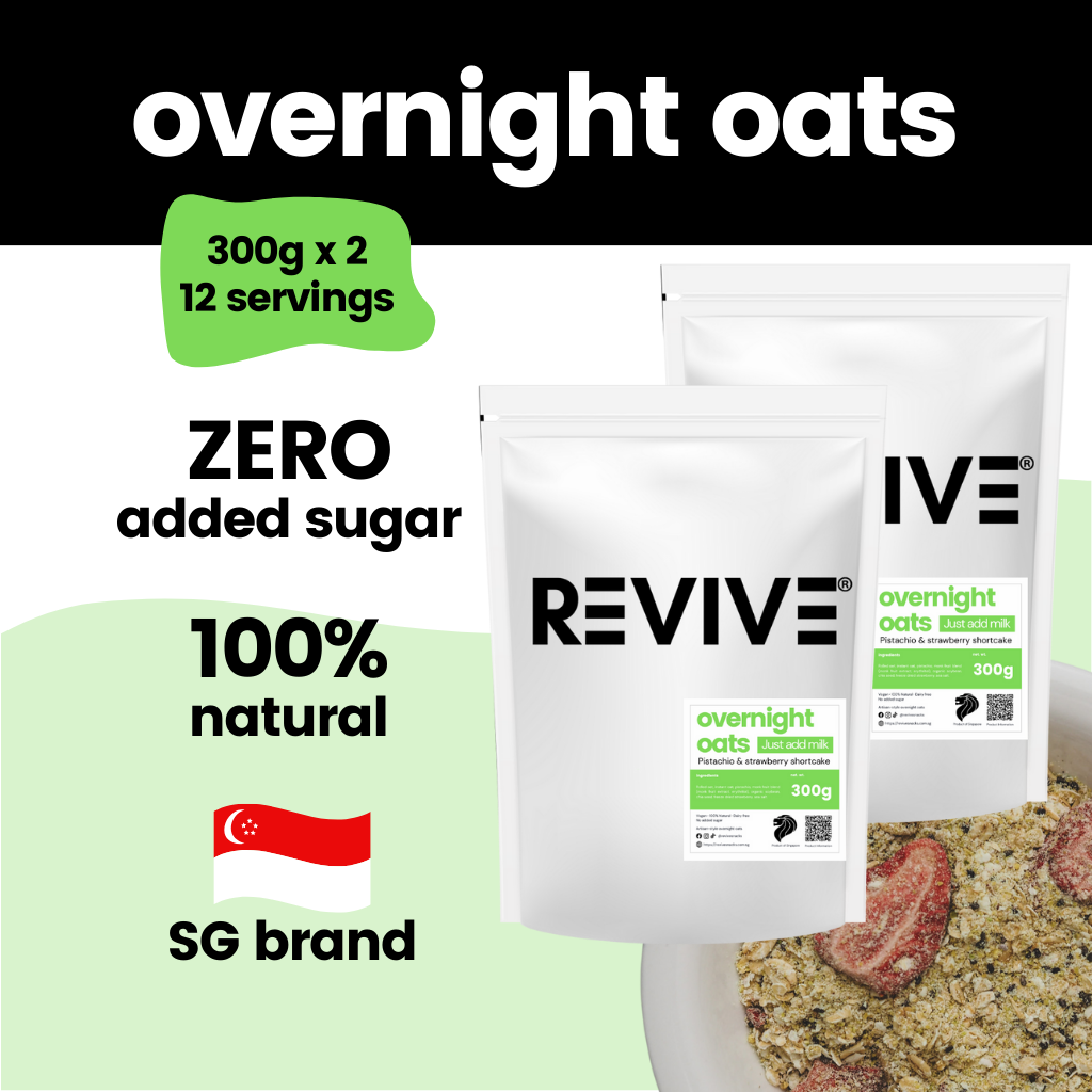 REVIVE Overnight Oats Pistachio & Strawberry Shortcake – 300g (Bundle ...